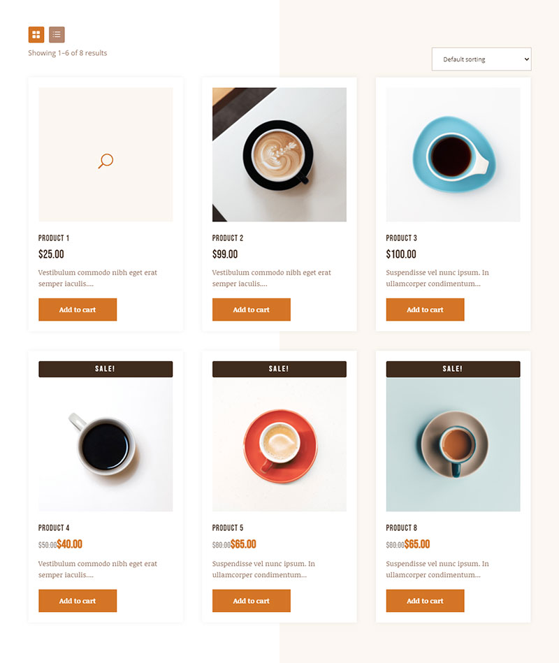 Demo: Grid / List View Switch - Divi Shop Builder Plugin For WooCommerce